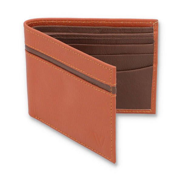 Vallazio Tan Bifold Wallet With Brown Highlight By Hammer & Smith